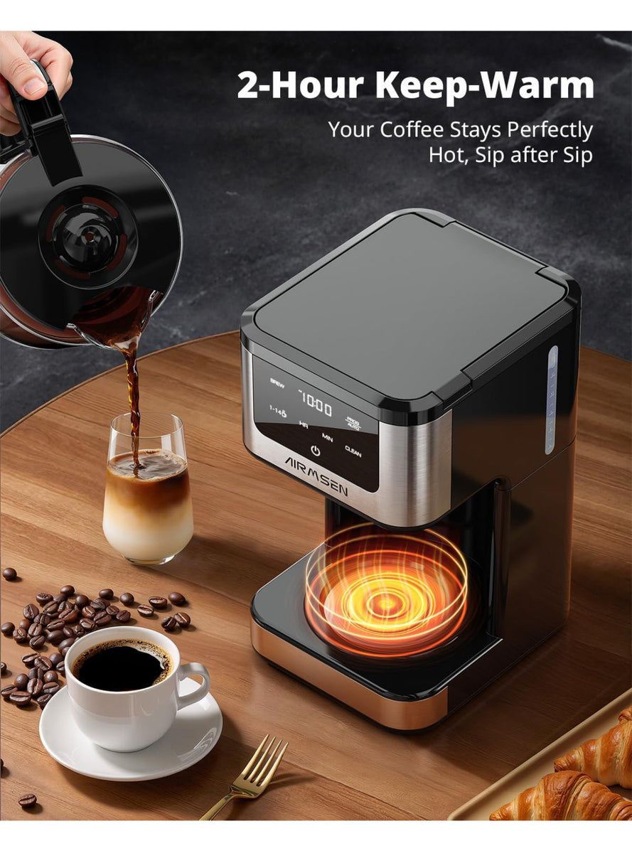 AIRMSEN 14-Cup Programmable Drip Coffee Maker – 1000W Fast Brewing Cof ...