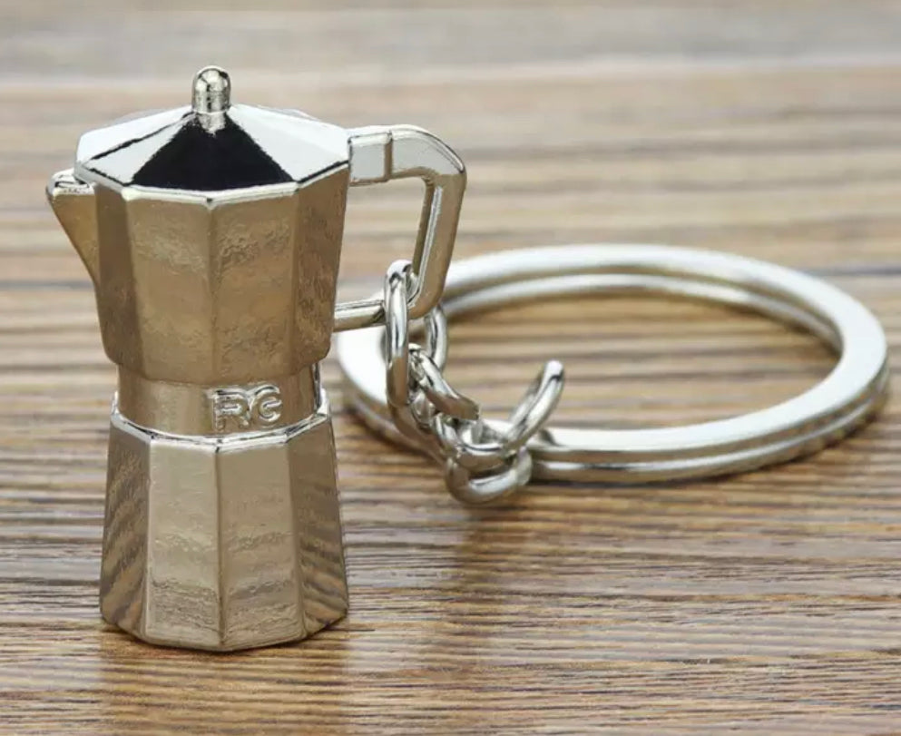 3D -Keychain Mini Moka Coffee Pot Metal Keychain – Delizioso Gourmet